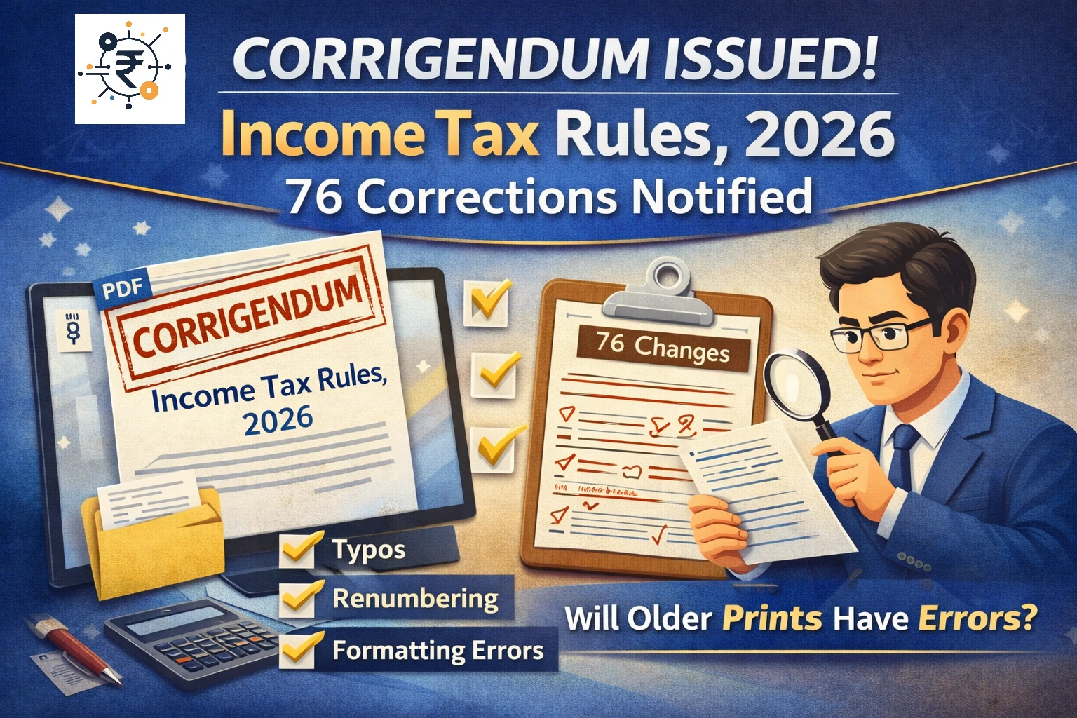 Corrigendum to Income Tax Rules | 76 Changes Notified - taxroutine.com